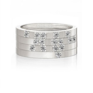 CODE LOVE 'LOVE" Rose Gold & Diamond Union Ring Morse code Jewellery