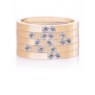 "TRUST" Yellow Gold Union Ring CODE LOVE